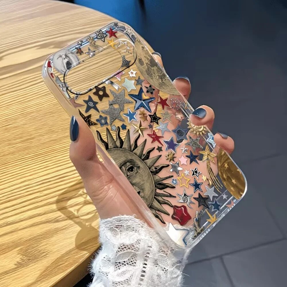 Чехол Google Pixel 8 с ретро-солнцем и звездами