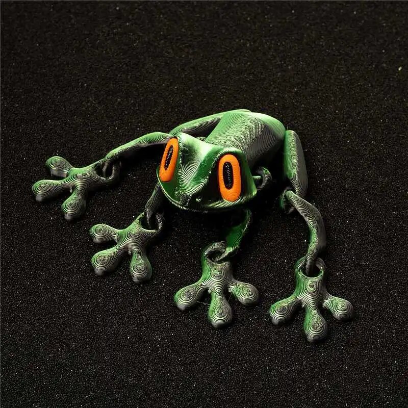 Магнитный 3D-печатный лягушонок Black and green