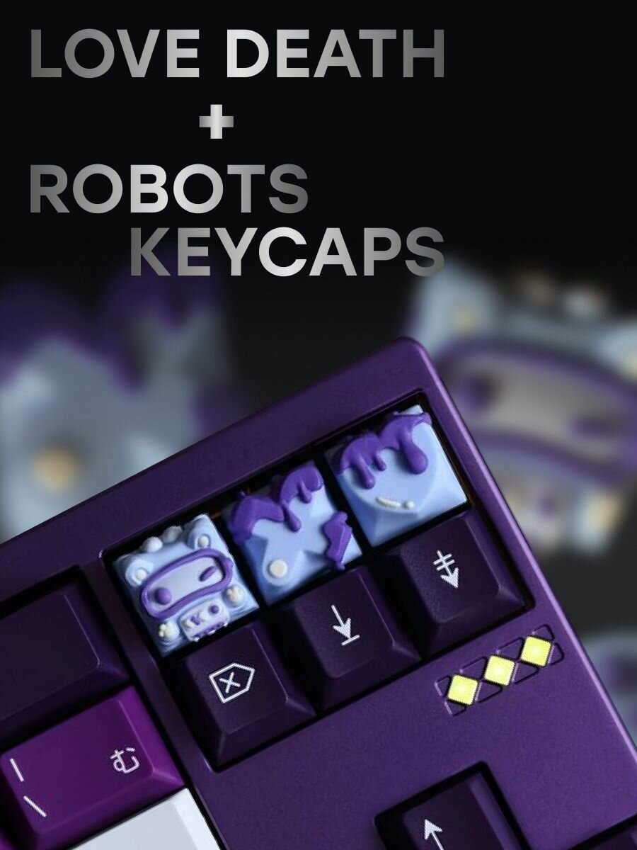 Кейкапы для механической клавиатуры My Studio Love Death +Robots, Фиолетовый цвет, 3шт