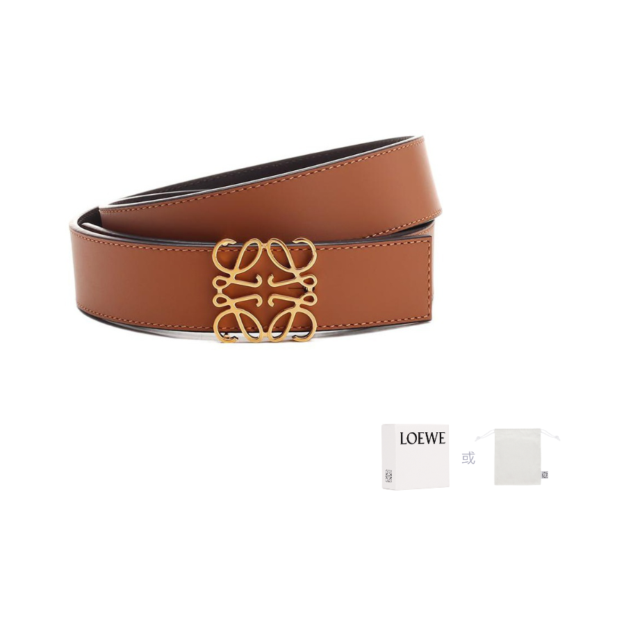 LOEWE Ремни из коровьей кожи Мужской Коричневый Черный Ширина 3,5 см 105