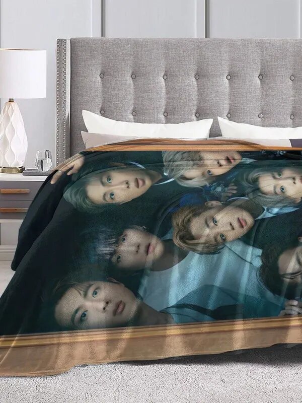MXEB Плед с фотопринтом BTS Пледы БТС , Фланель, 100 х 75 см