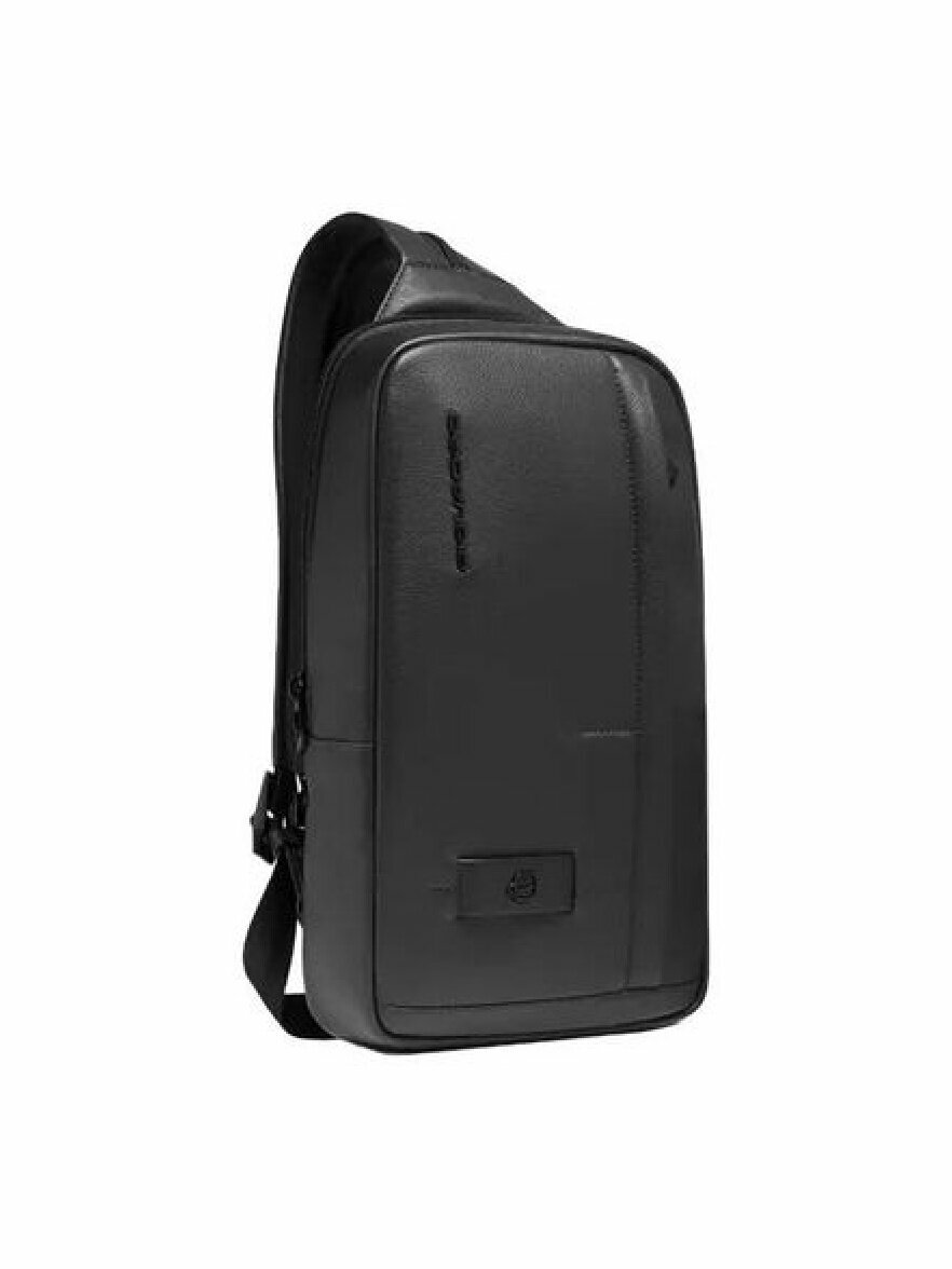 Рюкзак-слинг мужской Piquadro Russel CA6764W137/N кожаный, черный