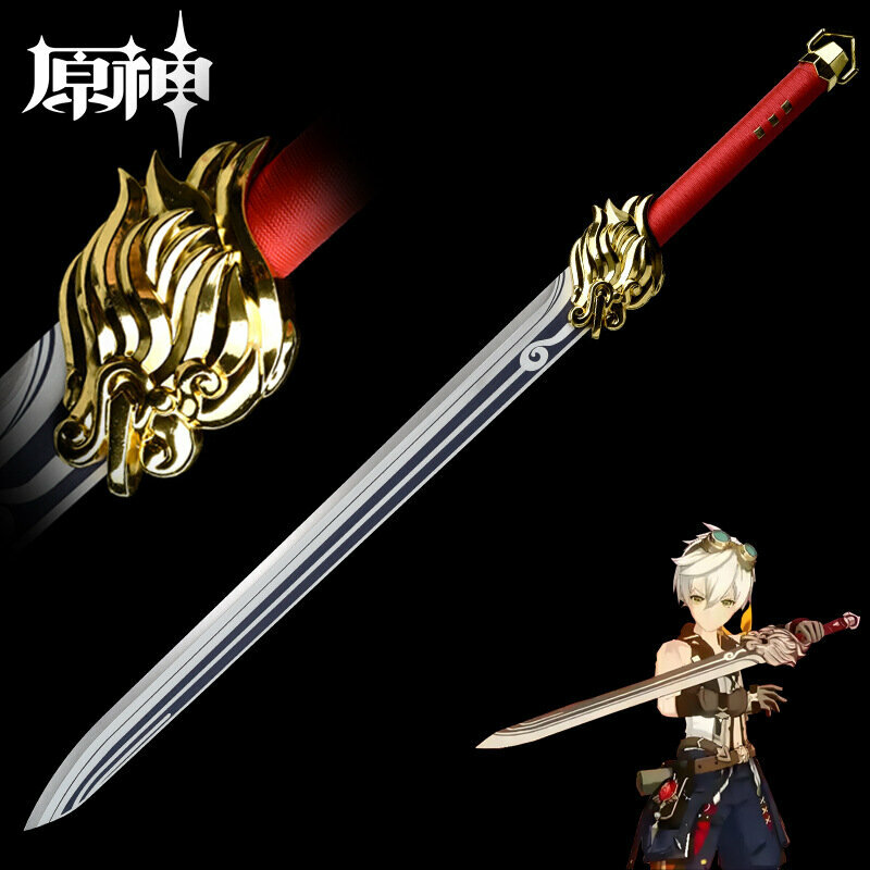 【Тематический сувенир】Одноручный меч Xialong Yin из GenShin Impact - Коллекционная реплика (Незаточенный) - Нержавеющая сталь и цинковый сплав