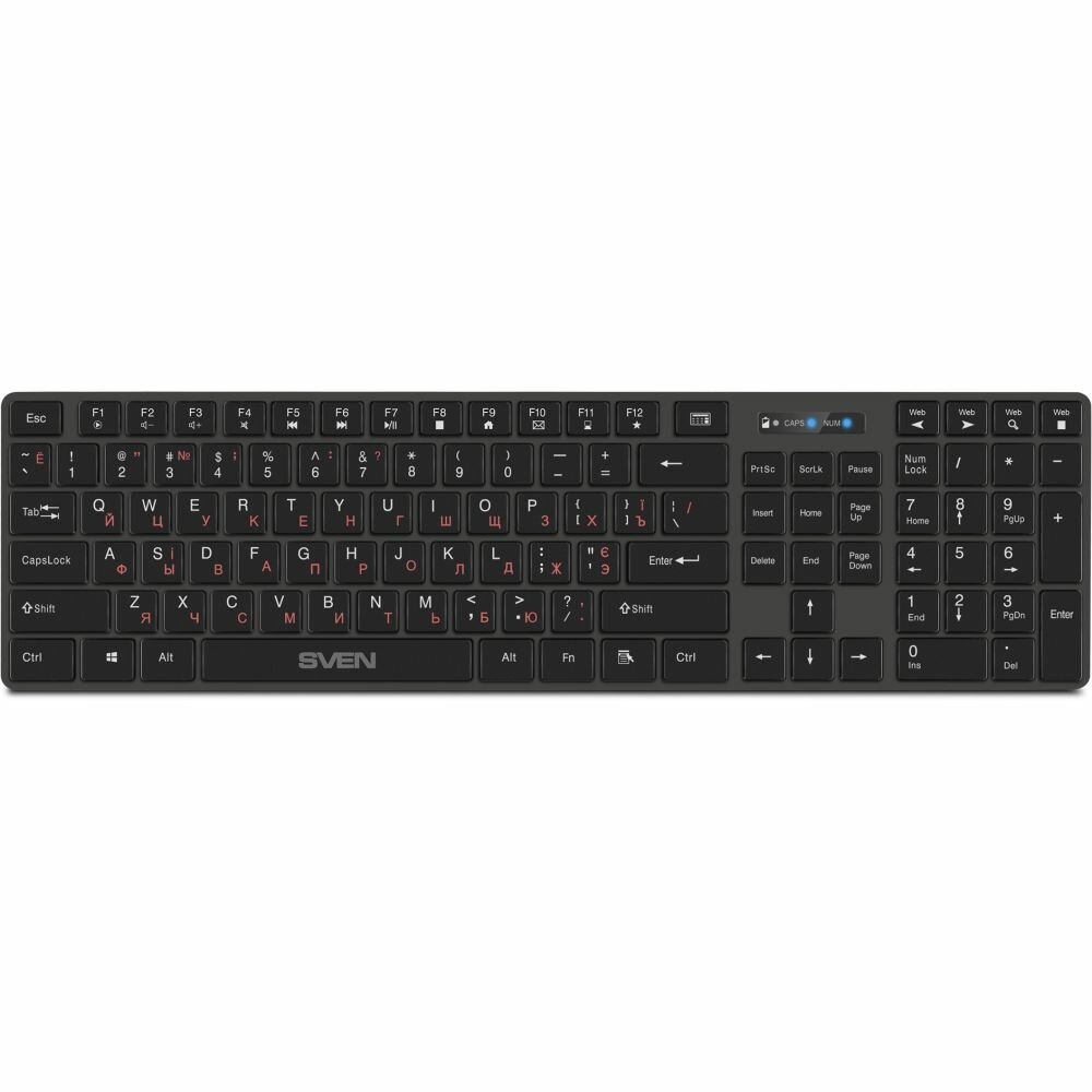 Клавиатура SVEN KB-E5300W беспроводная, радиоканал, чёрный