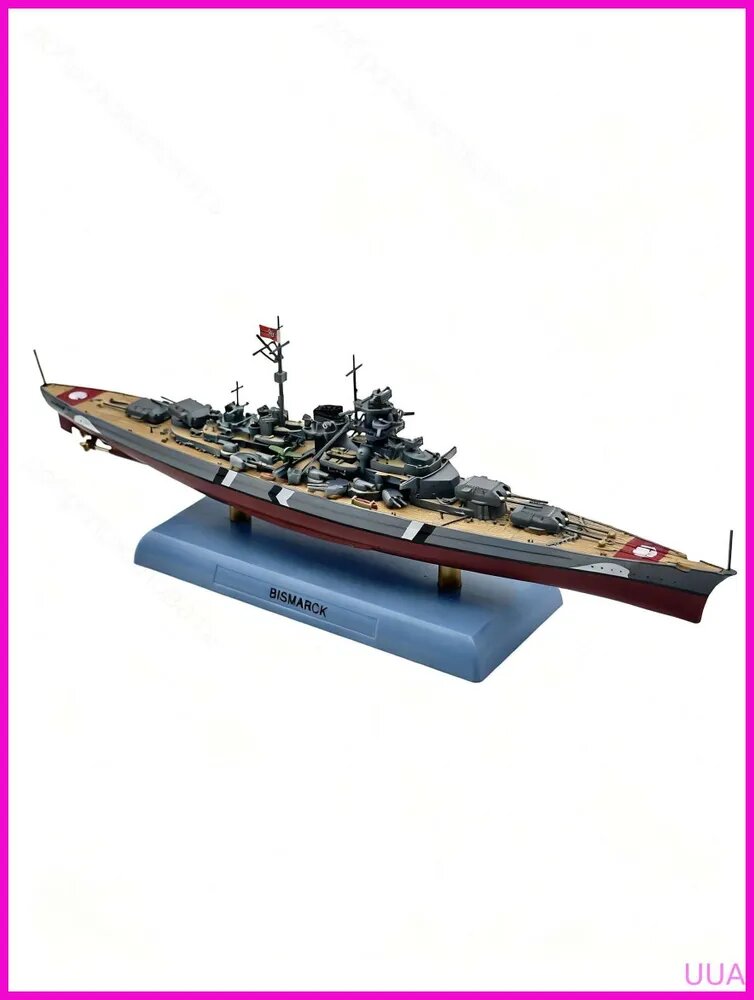 Модель линкора Бисмарк масштабом 1/1000, высокоточная сборная модель корабля из металлического АБС-пластика для коллекции и демонстрации.
