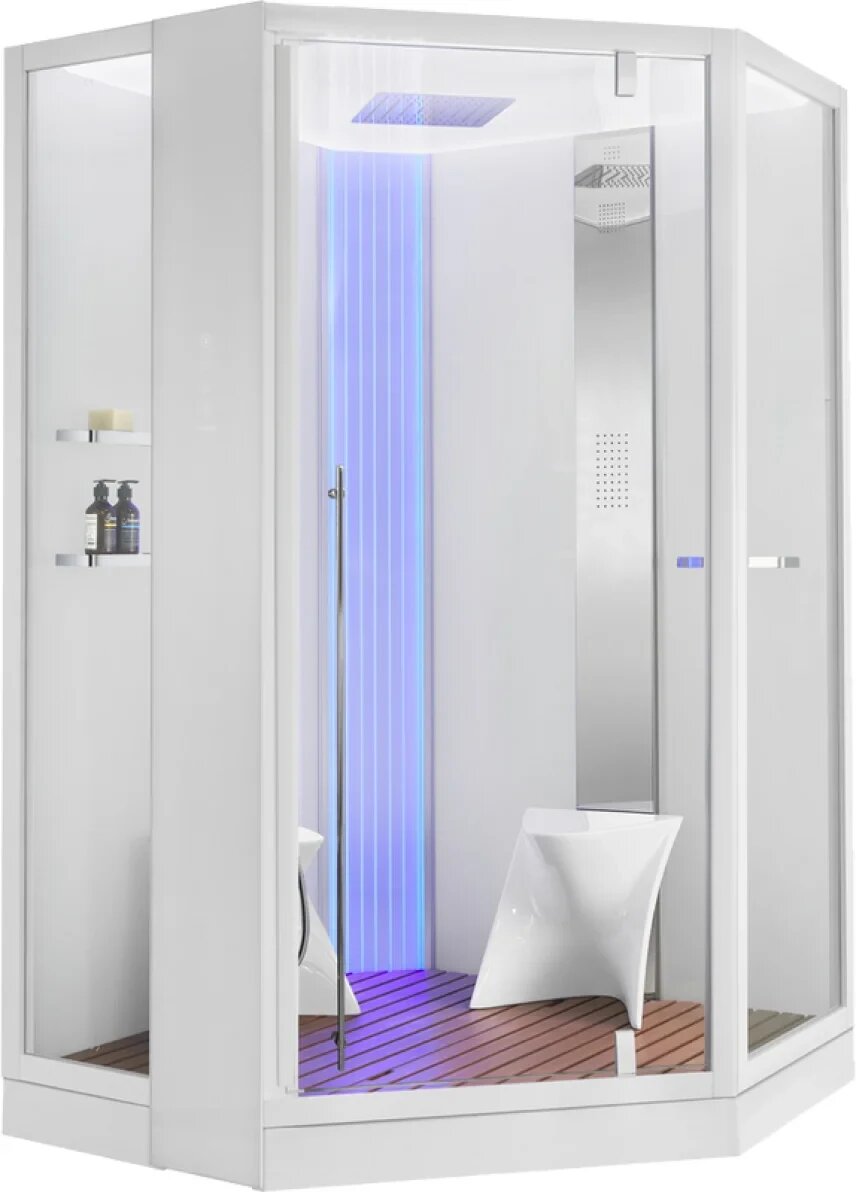 Душевая кабина Orans 89106W0LH белая, с баней, удлиненная ручка