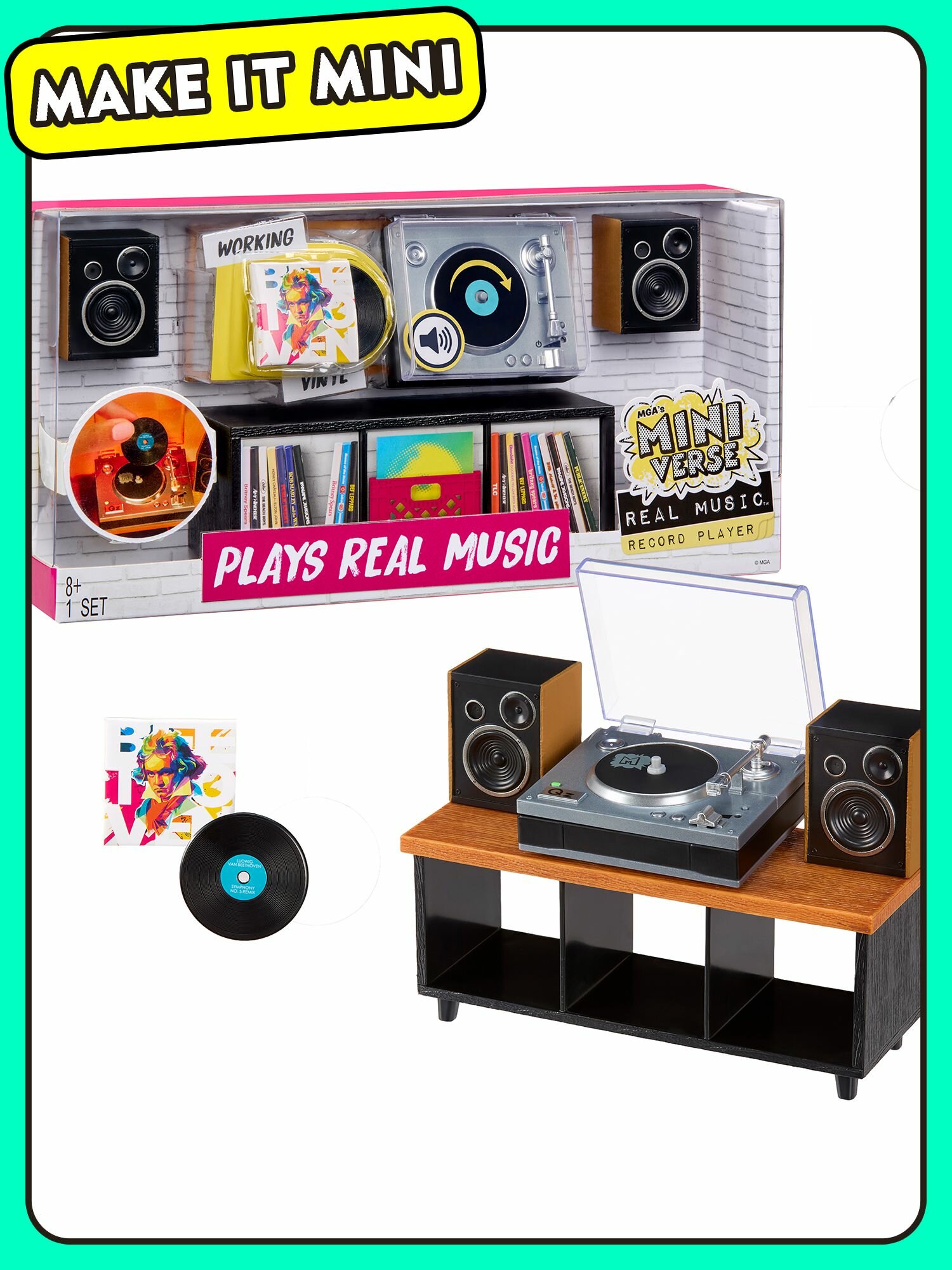 MINI VERSE Real Music Record Player Мини-игрушки для самостоятельного изготовления