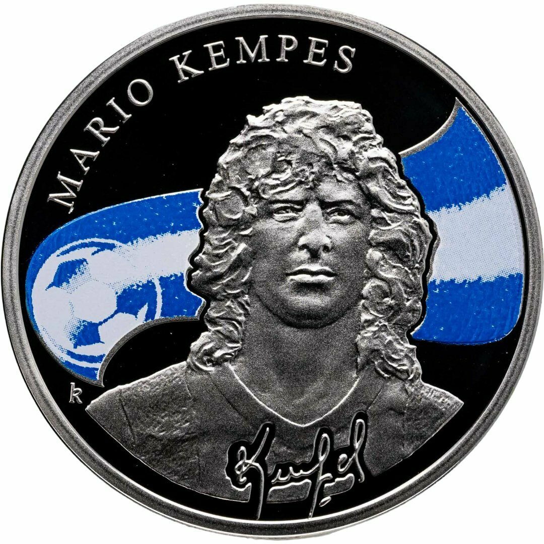 Армения 100 драмов 2010 Proof "Короли футбола - Марио Кемпес", Серебро 925