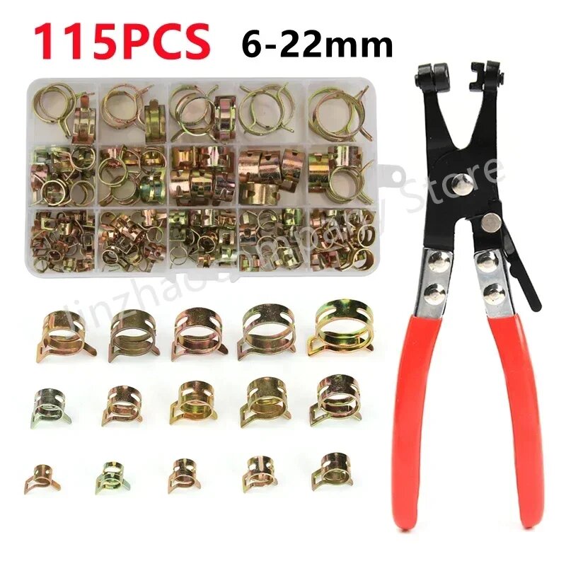 Пружинные хомуты для шлангов 115 шт. + плоскогубцы only 1pc Plier