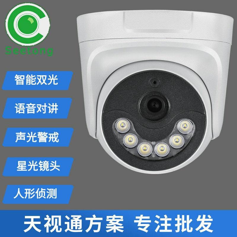 Seetong 4MP внутренняя сетевая камера 2.8 мм фокусное расстояние двойная световая ночь видение 20° угол обзора умная