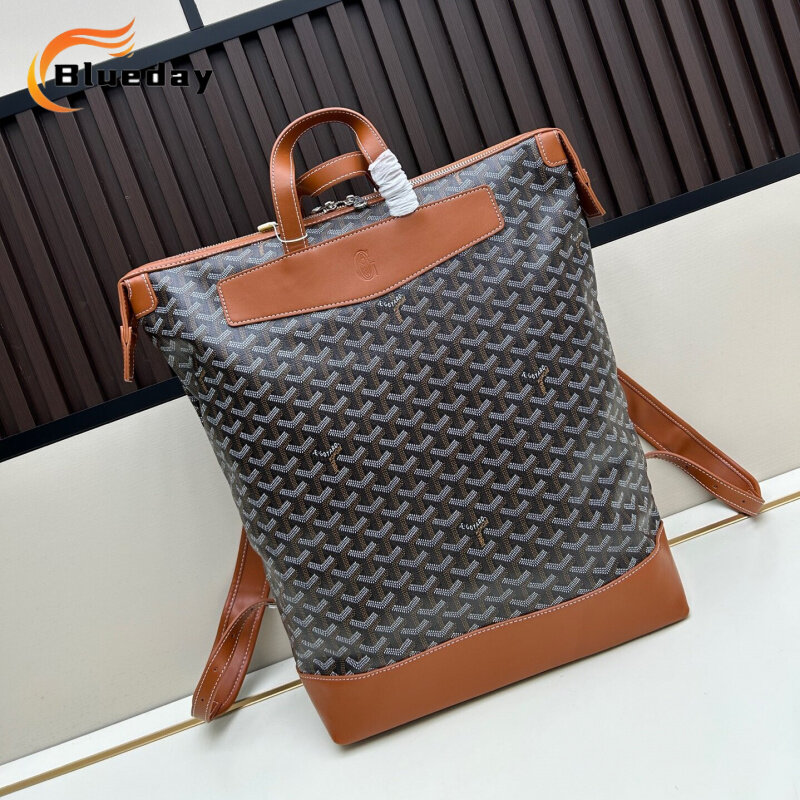 Сумка Speedy прозрачная радужная коллекция Goyard с фирменным узором, натуральная кожа, ручная , рюкзак и поперек тела