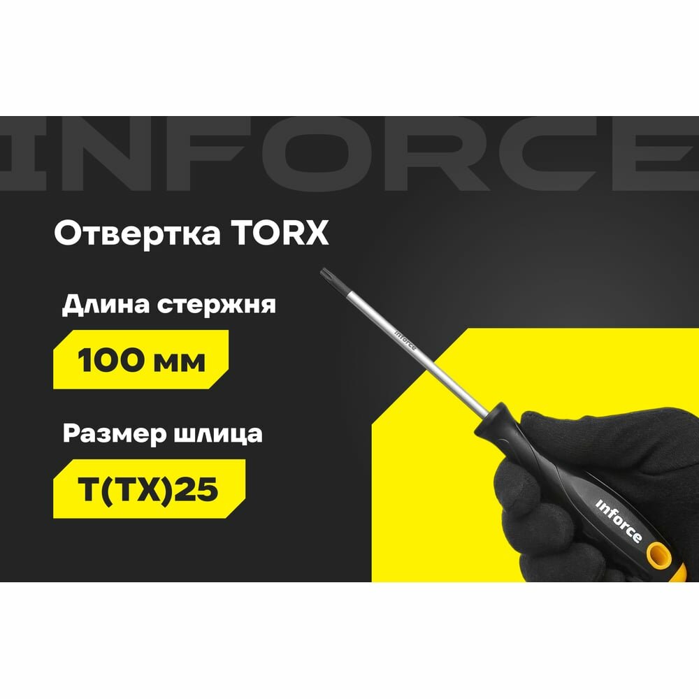 Отвертка Inforce TORX T25x100 06-09-69 — фото 1
