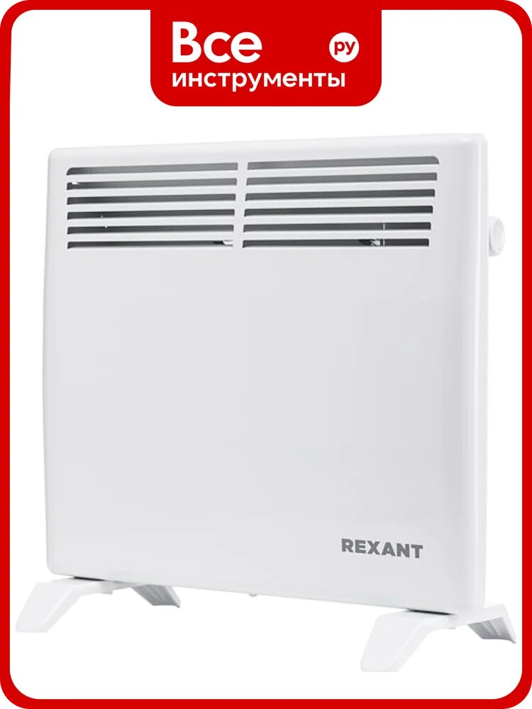 Электрический конвектор с механическим термостатом REXANT 1кВт, Х-нагревательный элемент, ножки 60-0115