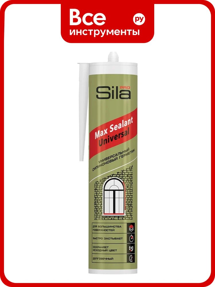 Силиконовый универсальный герметик Sila бесцветный PRO Max Sealant 280 мл US2807 прочной конструкции