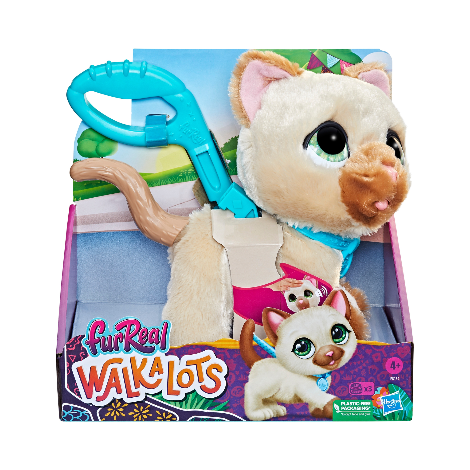 Питомец на поводке FurReal friends Walkalots Кошка F8132ES0, 12 см, коричневый