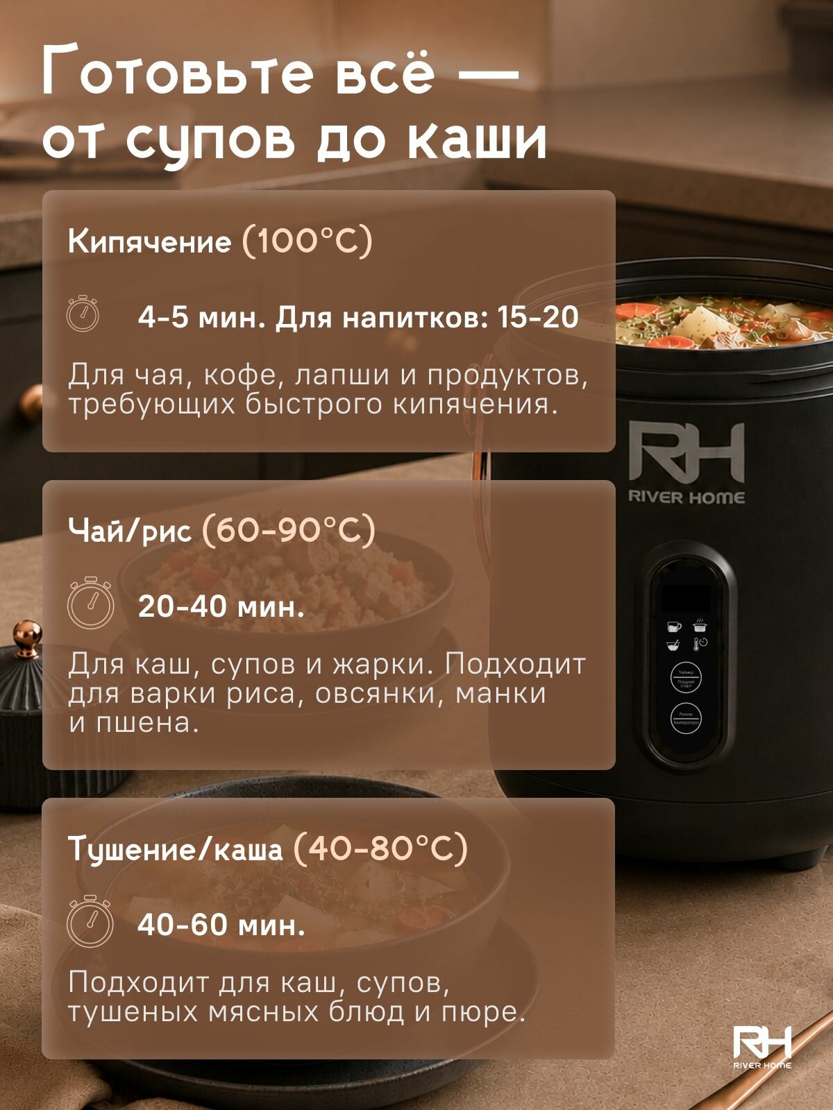 Мультиварка портативная, мини-повар, черный