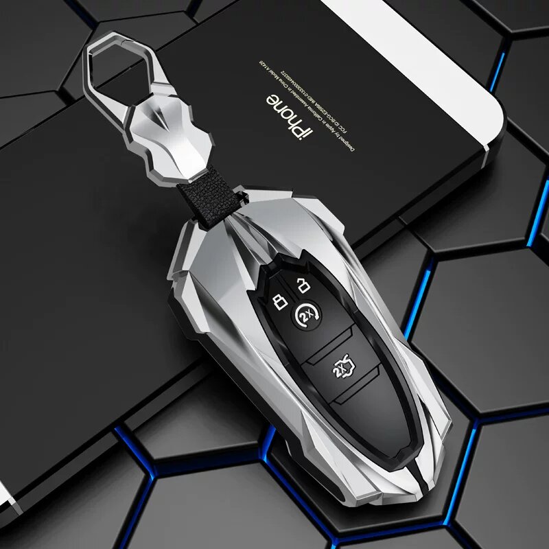 Ключевой брелок Lincoln C Model с улучшенными ночными кнопками, серебристым покрытием и декоративной застежкой для