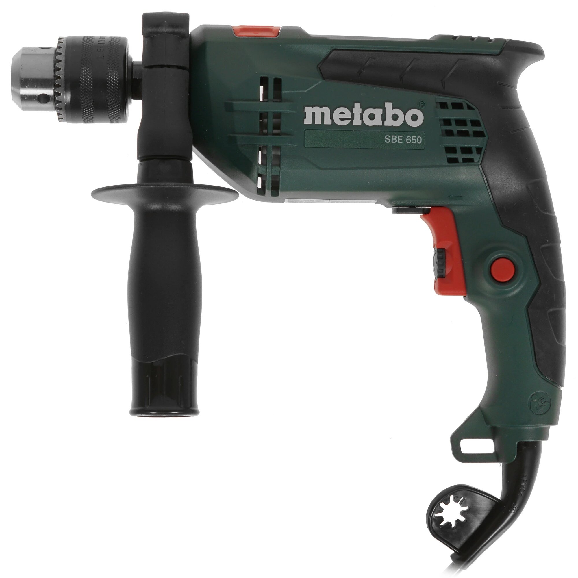 Дрель ударная METABO SBE 650 (600742000) 650 Вт, 1500 об/мин, черный/зеленый