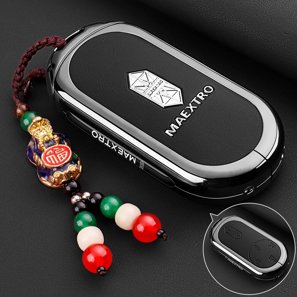 Ключевой чехол для Zunjie S800 с пендантами-пиксу, меняющими цвет, темно-черный, 2025