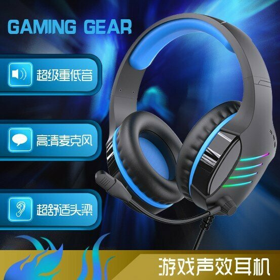 Проводная игровая гарнитура для ПК и PS4 с LED-подсветкой, включая аудиоадаптер и упаковку