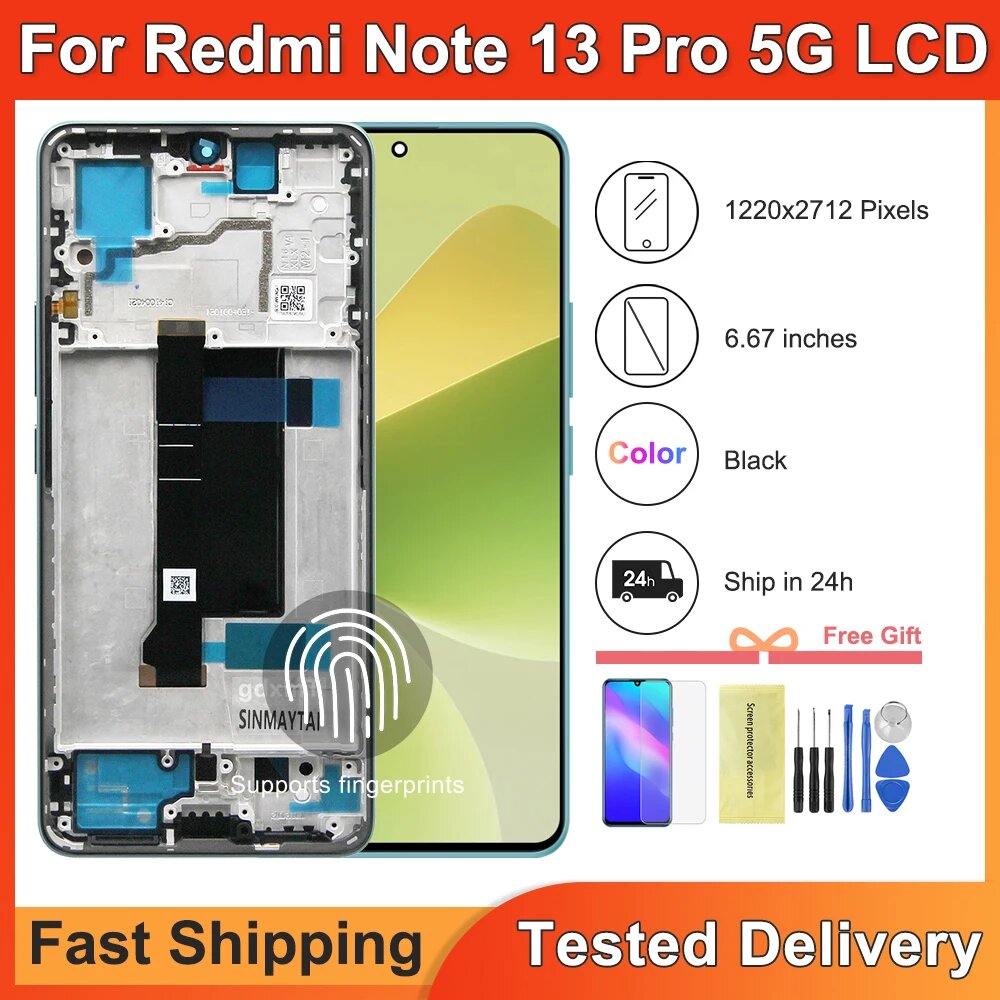 6,67-дюймовый OLED LCD-дисплей Для Xiaomi Redmi Note 13 Pro, Сенсорный Экран С TFT NO Frame