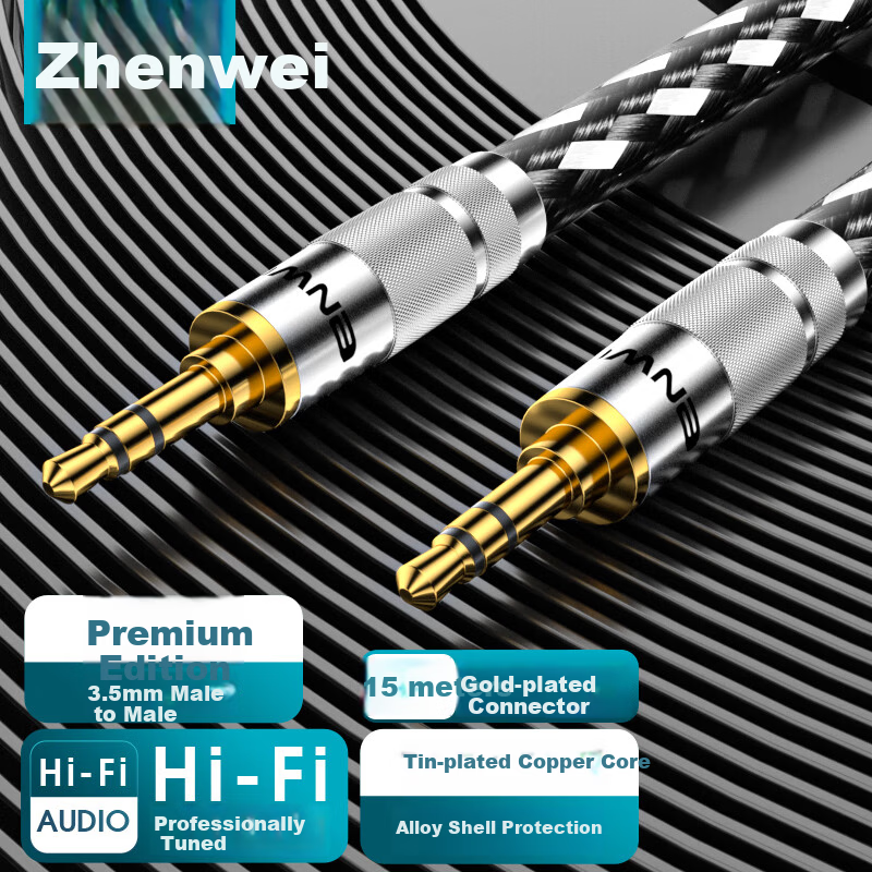 ZHENWEI 3.5 мм аудиокабель мужской-мужской 15 м стереозвук для автомобиля смартфона планшета ноутбука наушников колонок
