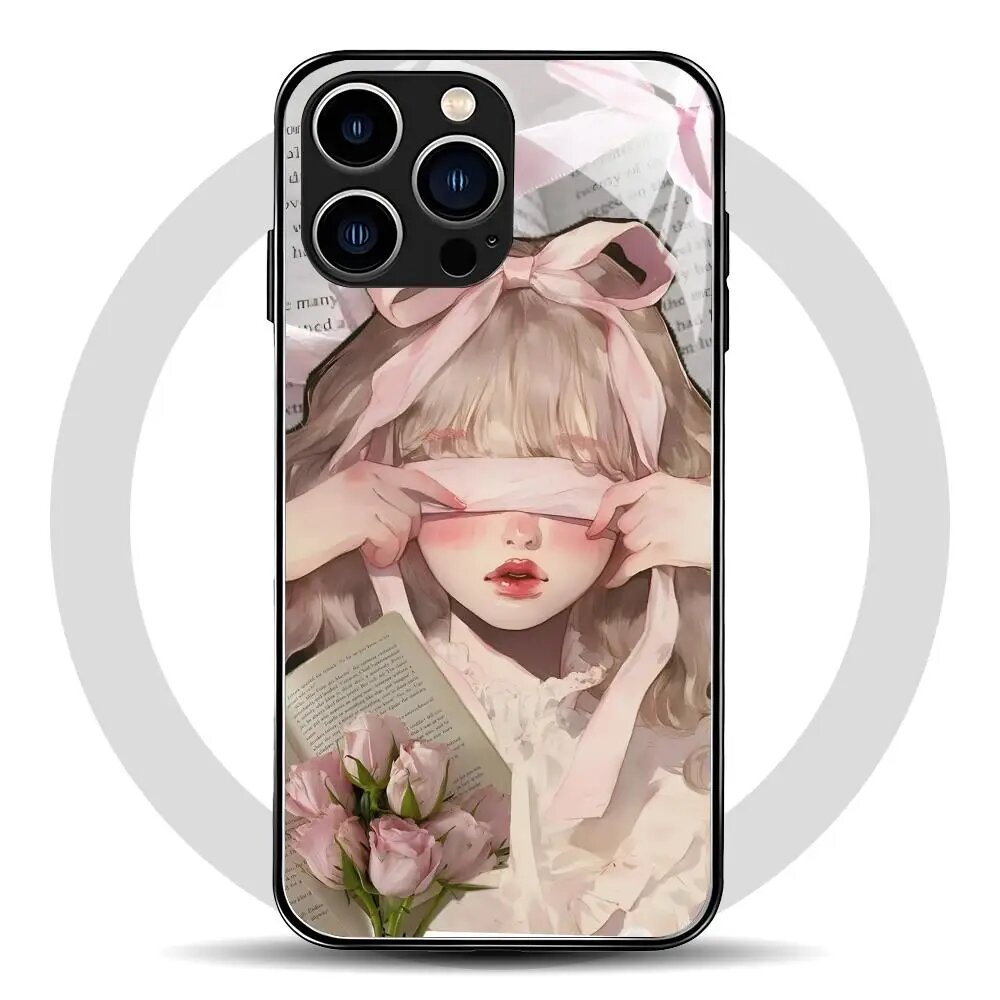 Красивый чехол для телефона с изображением девушки для iPhone 17 Air, 16, 15, 14, iPhone13, Black3
