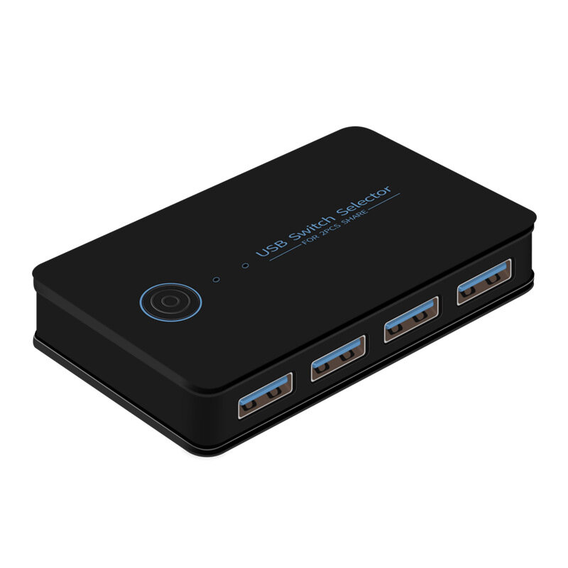 USB 3.0 переключатель – 2 входа на 4 выхода, совместное использование, plug-and-play