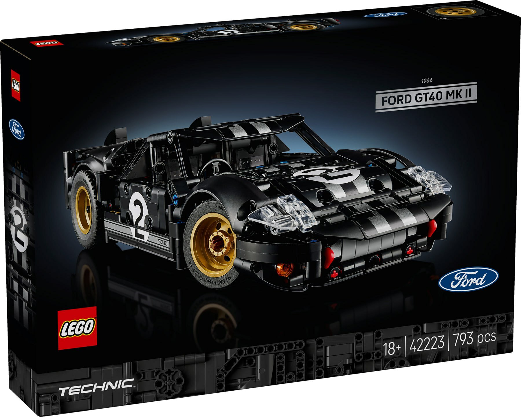 Конструктор LEGO Technic 42223 Гоночный автомобиль 966 Ford GT40 MKII Race Car