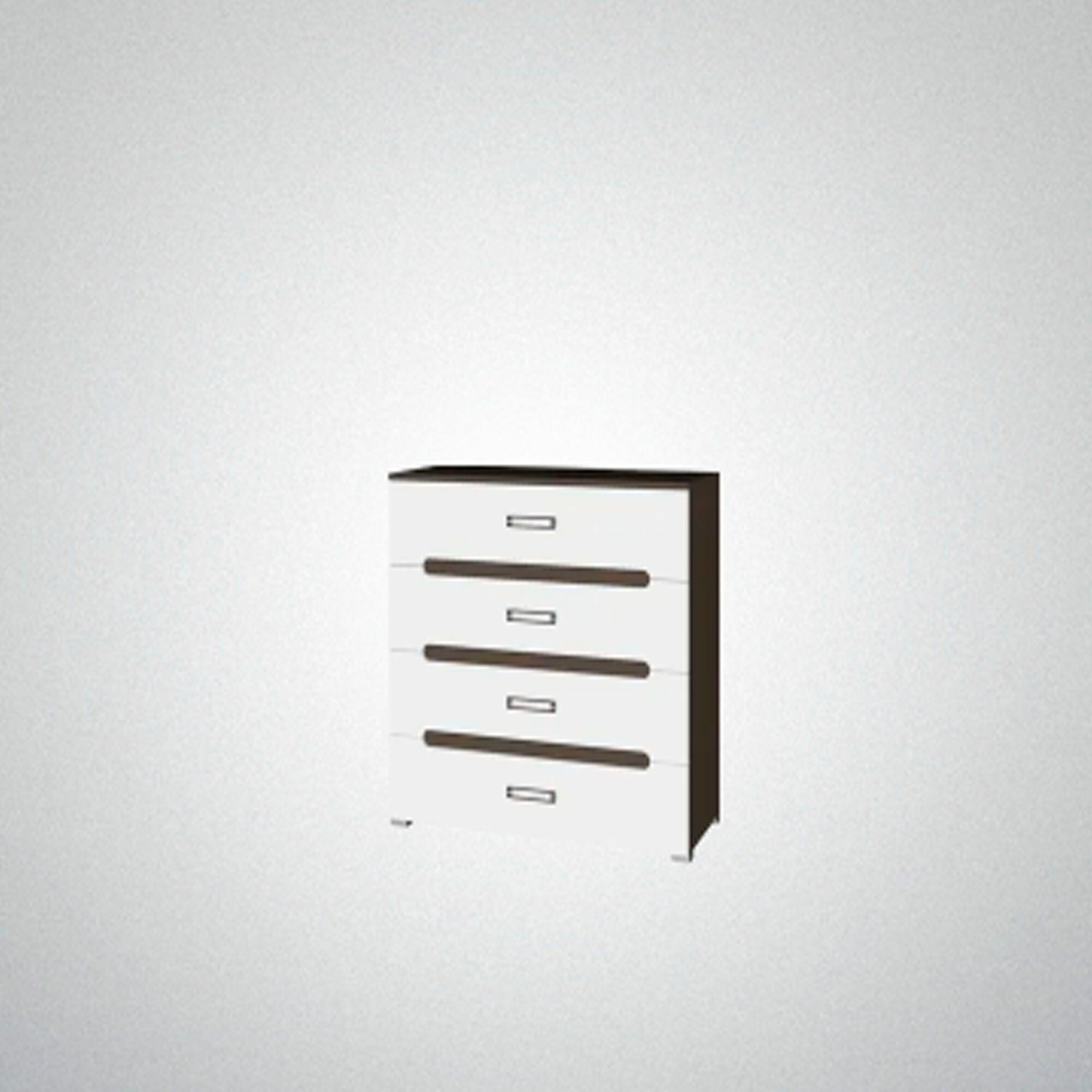 Комод "Вегас" цвет Венге и Белый глянец ширина 85 см, с выдвижными ящиками для хранения вещей