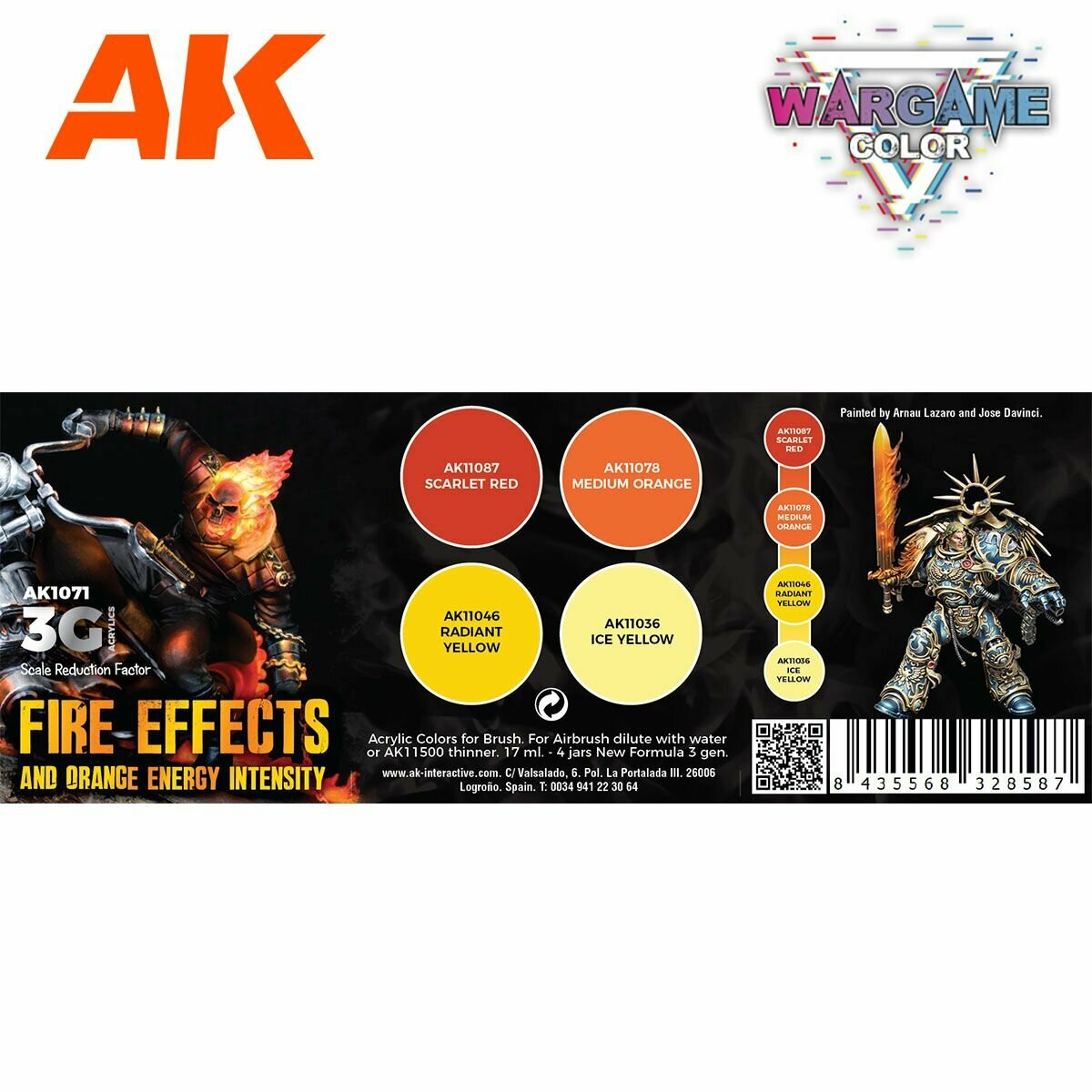 Набор красок AK Interactive Wargame Color Set - Fire Effects — фото 1
