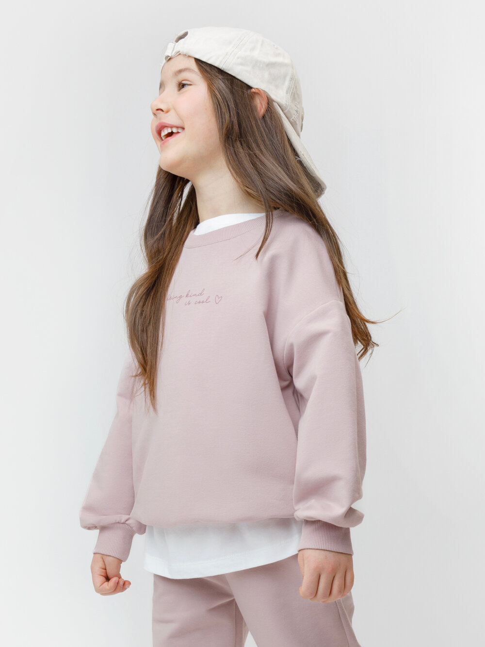 Свитшот трикотажный с принтом для девочки