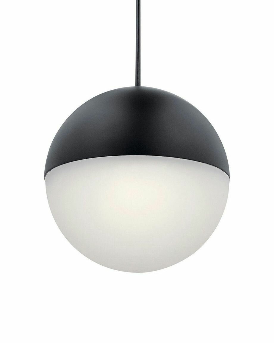 Большой чёрный светильник "Уорд" с белым плафоном