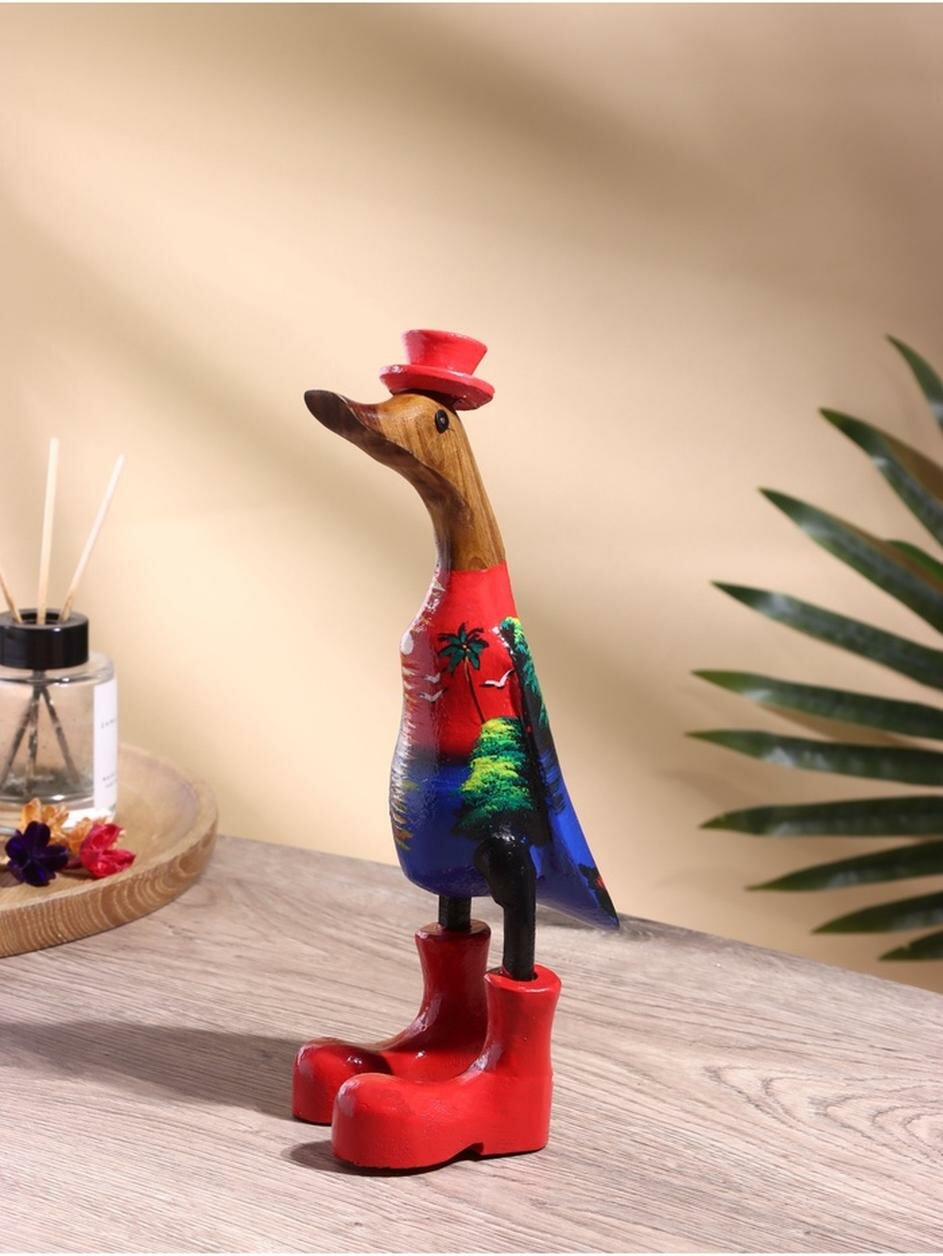 Статуэтка Сима-ленд "Утка с пейзажем", дерево, серия Indonesian style, 13x9x27 см