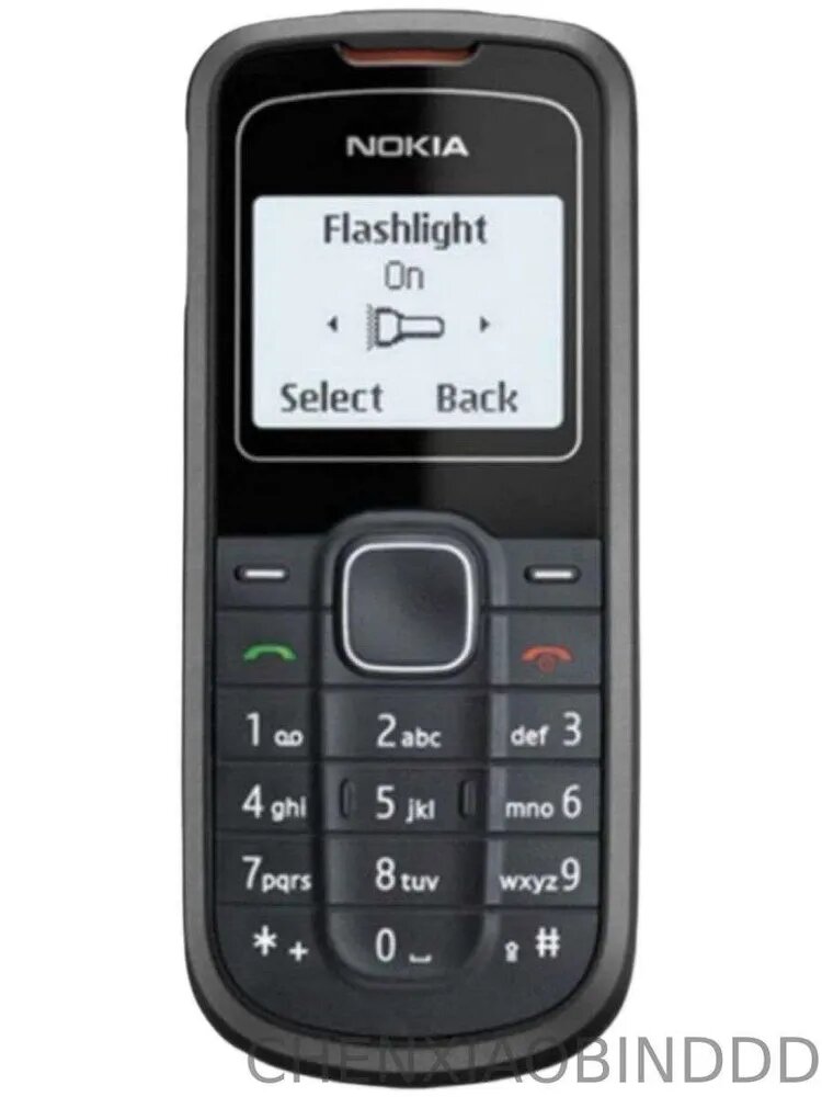 Nokia 1200 Мобильный телефон, черный, классический, поддержка FM-радио и сканер отпечатка пальца