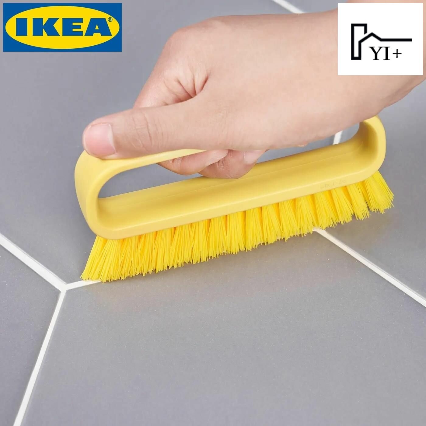 IKEA икеа Жесткая щетка PEPPRIG (пепприг) для углов, желтая**