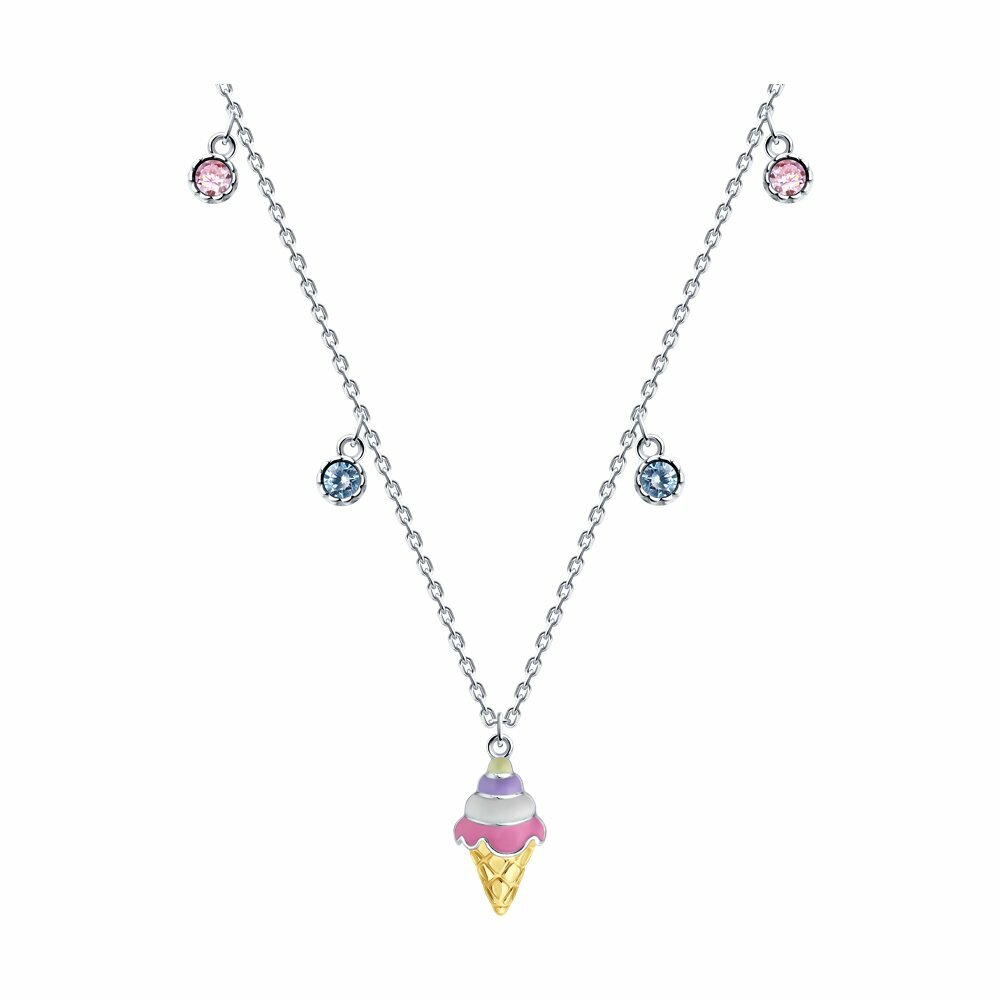 Колье, серебро, 925 проба, родирование