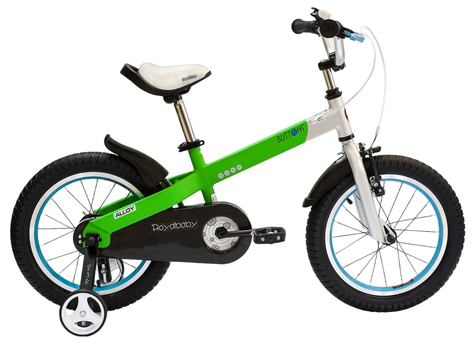 Детский велосипед Royal Baby Buttons Alloy 18" (2024) 18 Зеленый (115-135 см)