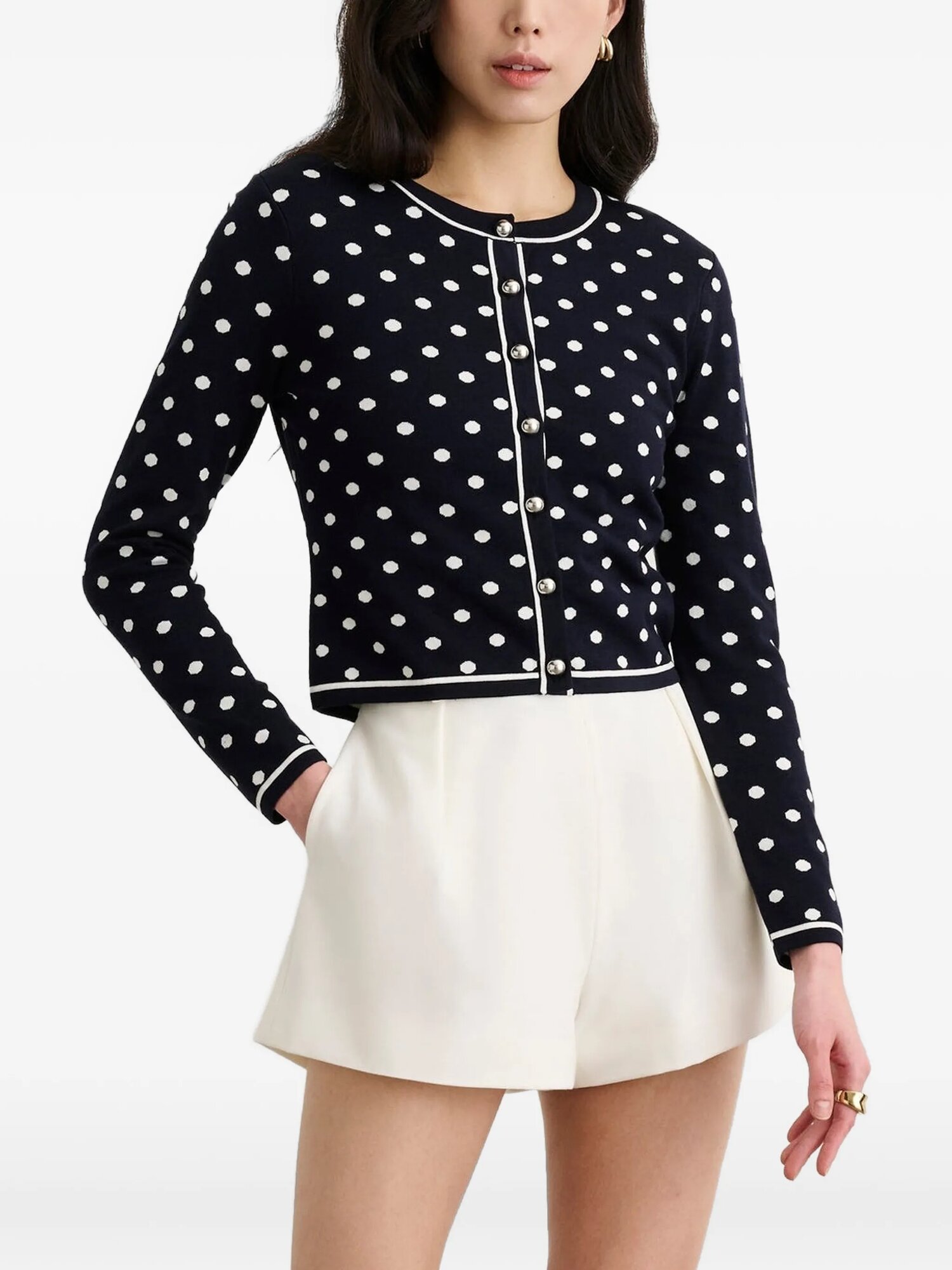 Кардиган TOCCIN Xandra polka-dot cardigan, размер L, синий — фото 1