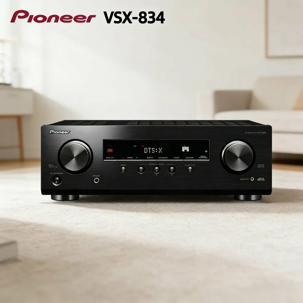 Pioneer VSX-834 7.2-канальный AV-ресивер, 4K, Dolby Atmos, DTS: X, Bluetooth, HDR, Black Russian