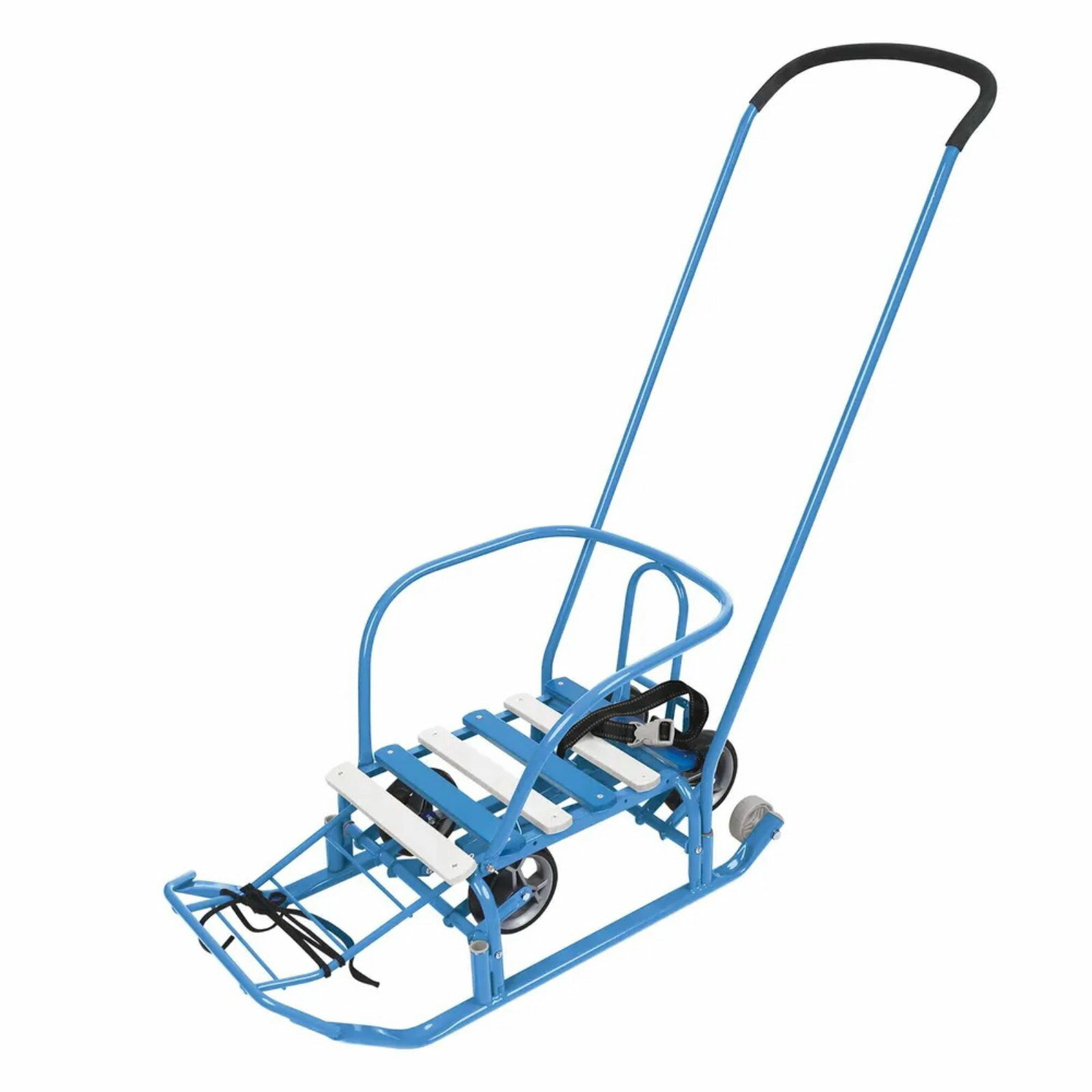 Санки детские с колёсами "Тимка 3К универсал", с ручкой, цвет голубой