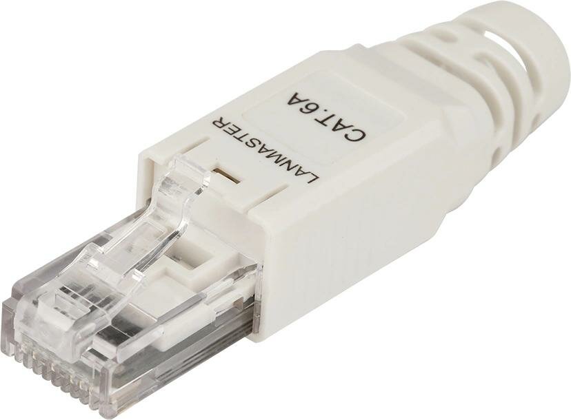 Коннектор Lanmaster полевой, RJ45, категория 6A, UTP, белый (LAN-TMP-U6A-WH)