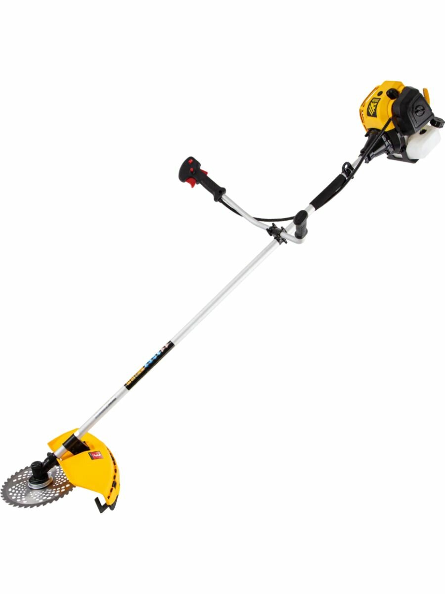 Триммер бензиновый Denzel DT 52, 52 см3, 3 л. с, неразъемная штанга, желтый/черный