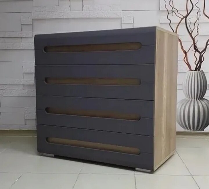 Тумба BTS Наоми КМ-09, ШхГхВ: 80.2х46х79 см, цвет: серый/дуб каньон