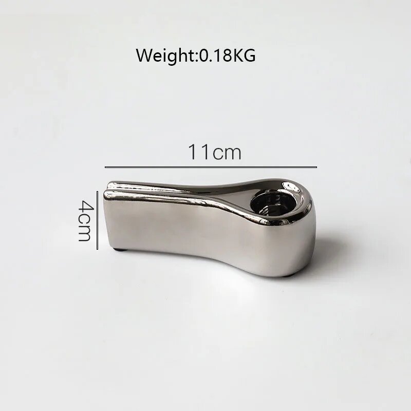 Серебряный подсвечник керамический Style 2