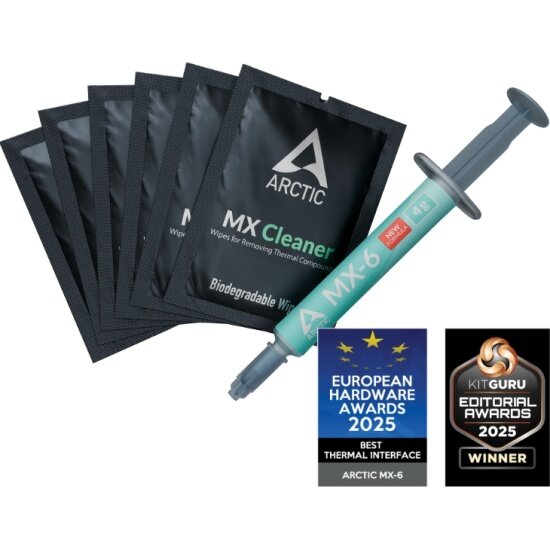 Термопаста Arctic MX-6 4г + 6 салфеток MX Cleaner (ACTCP00084A)
