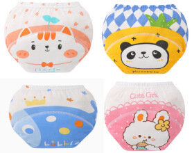 Детские непромокаемые штанишки, тренировочные штанишки для мальчиков, обучающие штанишки для девочек, моющиеся и многоразовые штанишки для приучения к горшку, для отлучения от влажных подгузников.