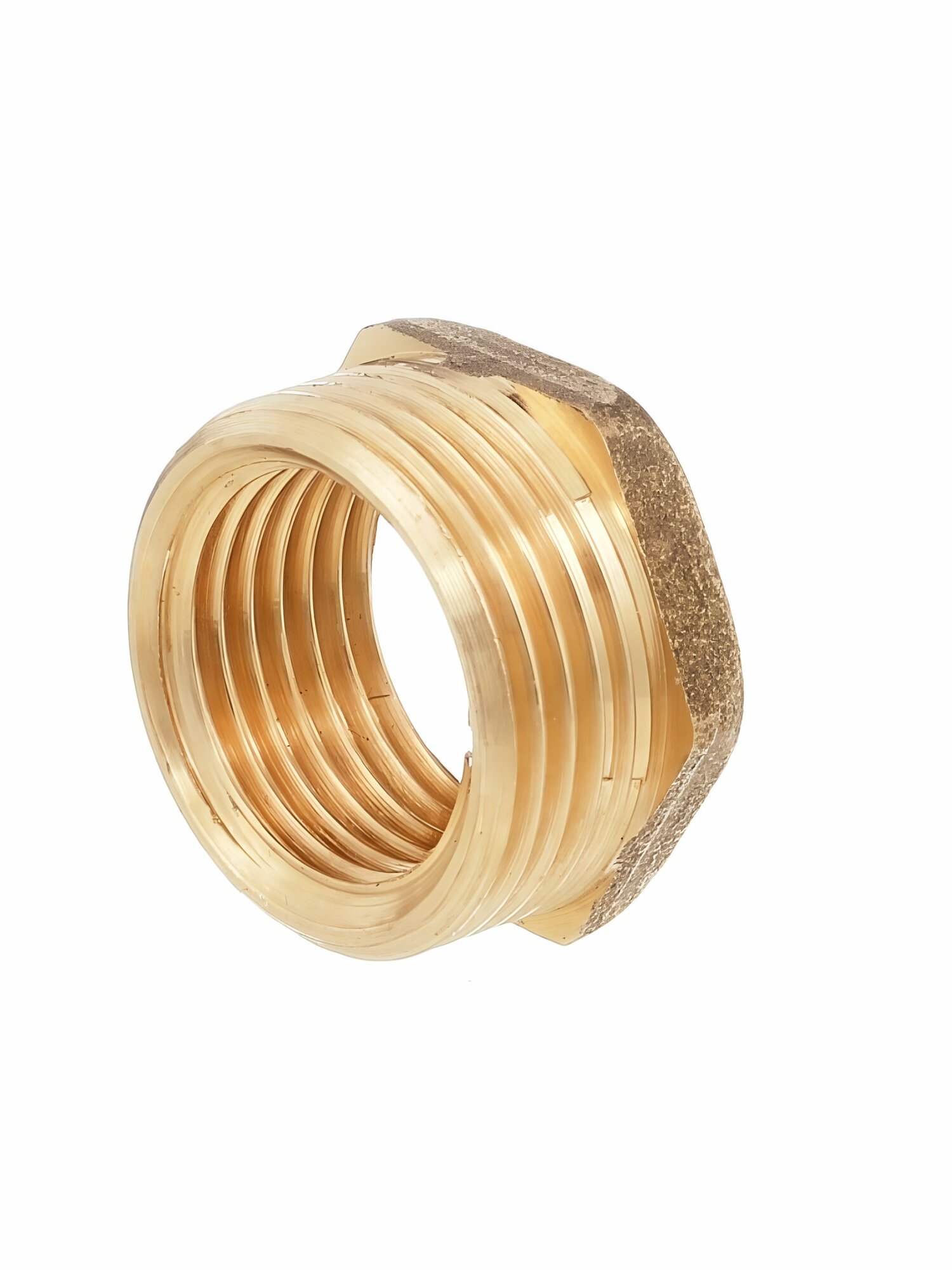 Футорка латунная БАЗ 1/4"х1/2" переходная для сантехники, отопления и водоснабжения, резьбовой фитинг, Россия