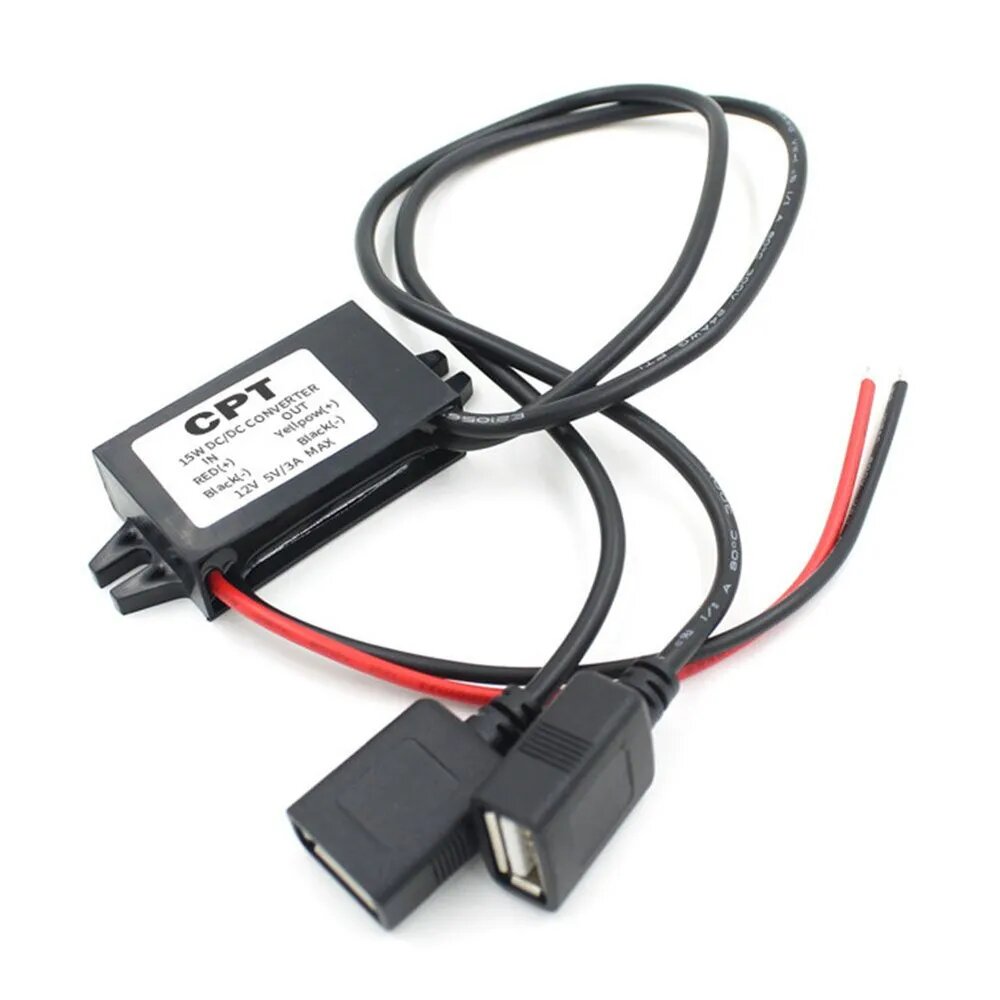 Автомобильное зарядное устройство с двумя USB, 12 В в 5 В, 3 А