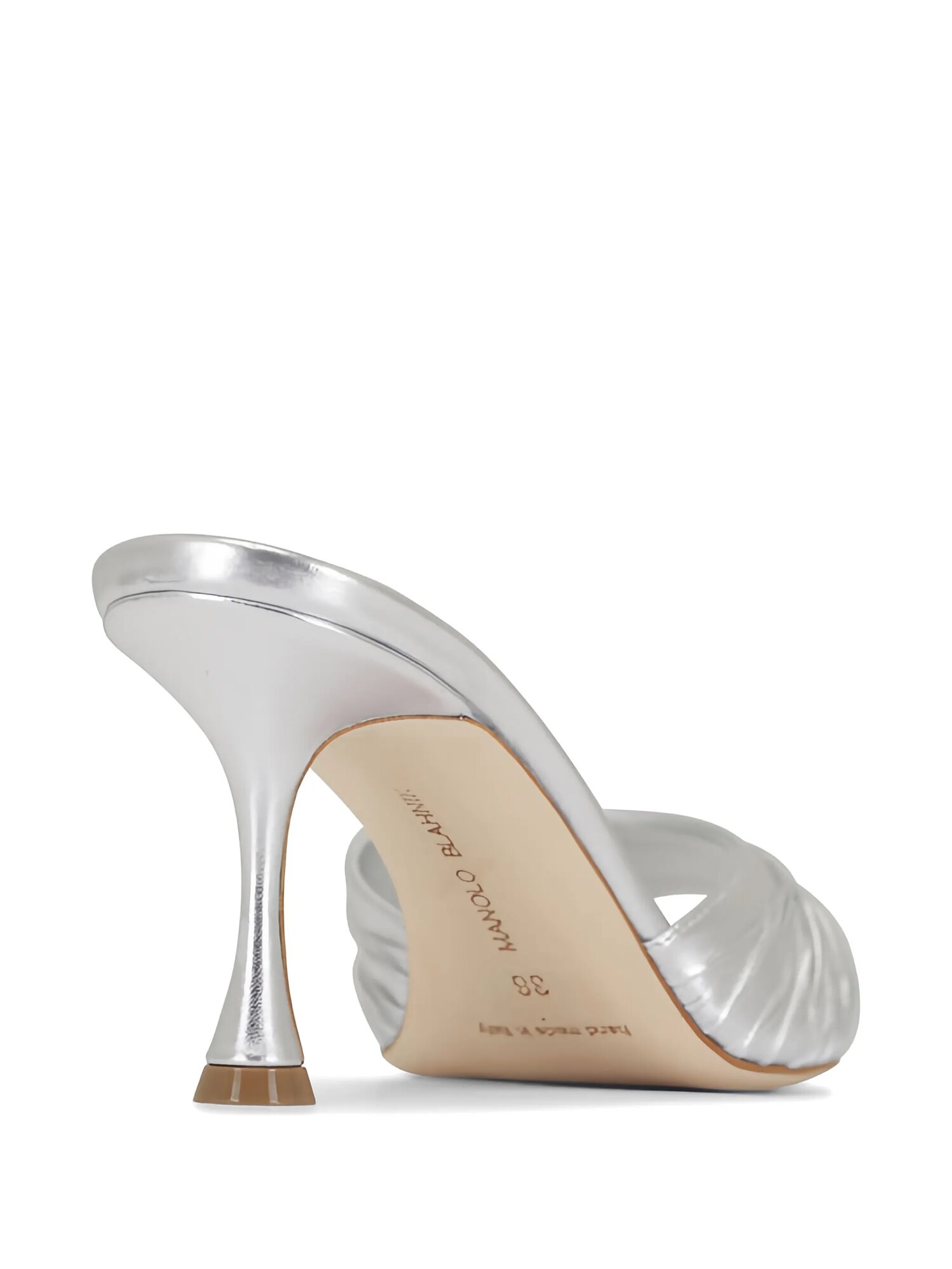 Босоножки Manolo Blahnik Pirua, размер 36, серебристый/красный — фото 1